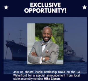 Assemblymember Mike Gipson-Battleship Iowa - San Pedro Calendar